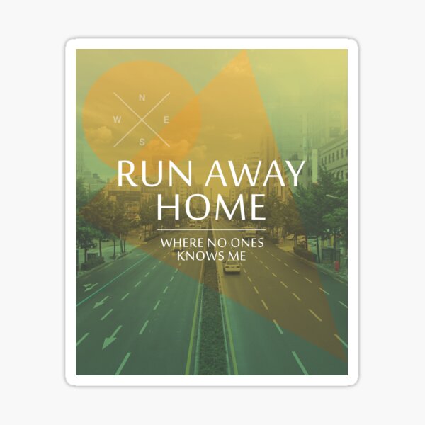 "Runaway Home - Vintage Design" Sticker for Sale by lockent | Redbubble
