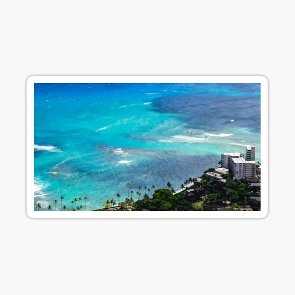 "Hawaiian Ocean View" Sticker by JungleHouseShop | Redbubble