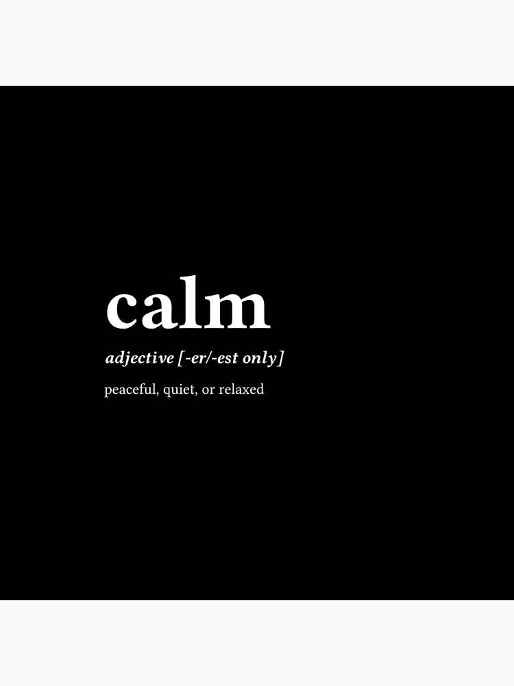 "Calm Word Definition - Left White Text" Throw Pillow for Sale by ...