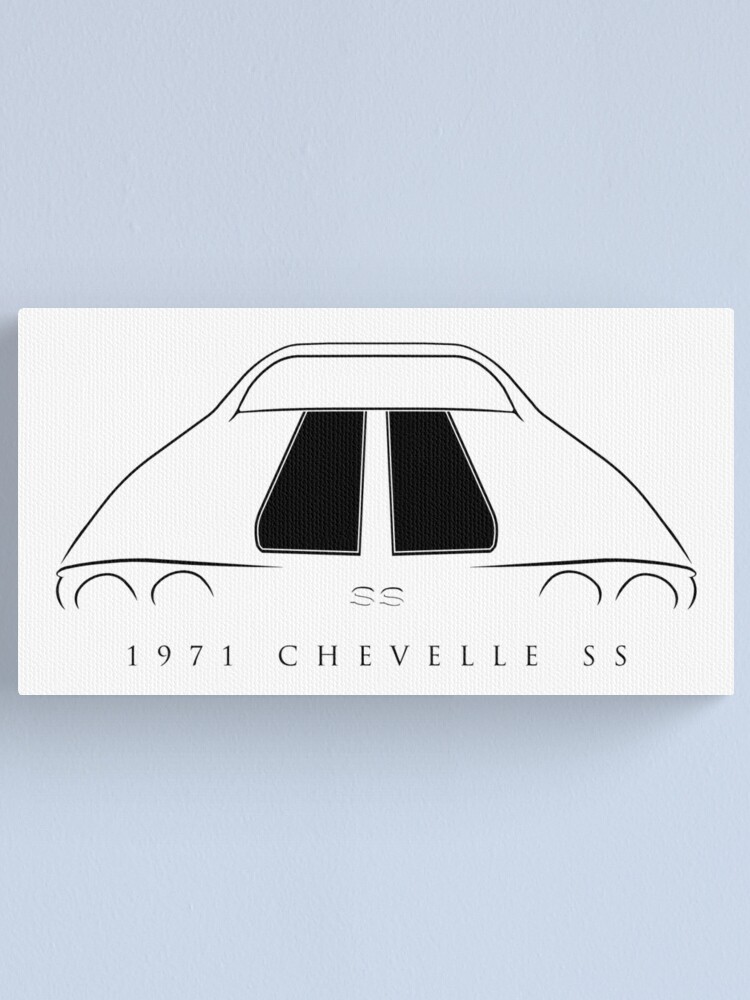 "1971 Chevy Chevelle SS - Rear Stencil, black" Canvas Print by mal ...