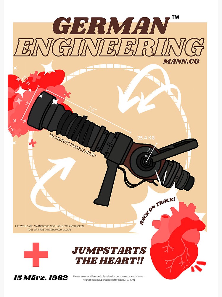 "TF2 Medic German Engineering Propaganda Poster (Sticker, Poster)" Art ...