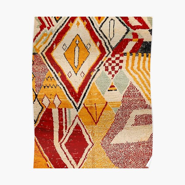 "Traditional Moroccan Berber Carpet Design" Poster for Sale by ...