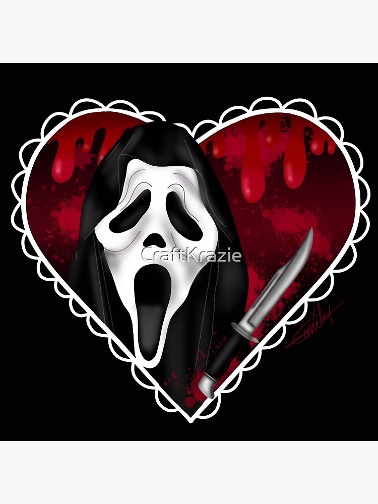 "Ghostface heart" Poster for Sale by CraftKrazie | Redbubble