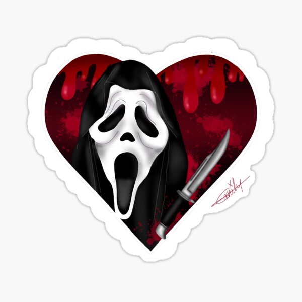 "Ghostface heart" Sticker by CraftKrazie | Redbubble