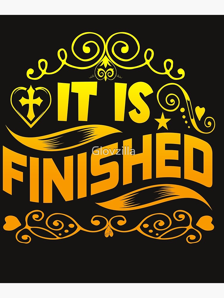 Póster «Está terminado Versículo de la Biblia cristiana Diseño de ...