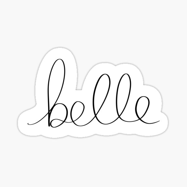 "Handwritten Belle" Sticker by OtterlyGreat | Redbubble