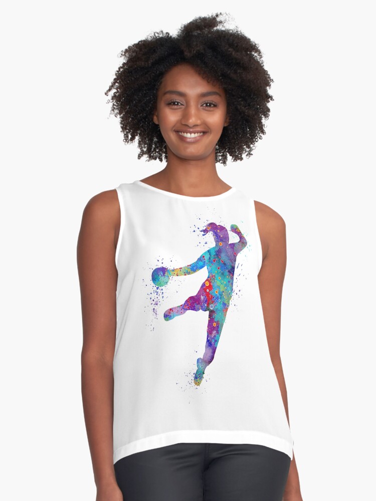 "Handball Girl Colorful Watercolor Silhouette" Sticker for Sale by ...
