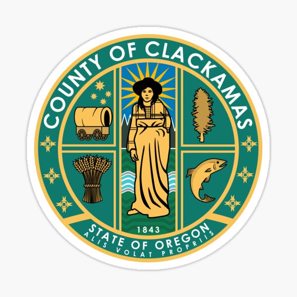 "Redesigned Seal for the County of Clackamas, Oregon" Sticker for Sale ...