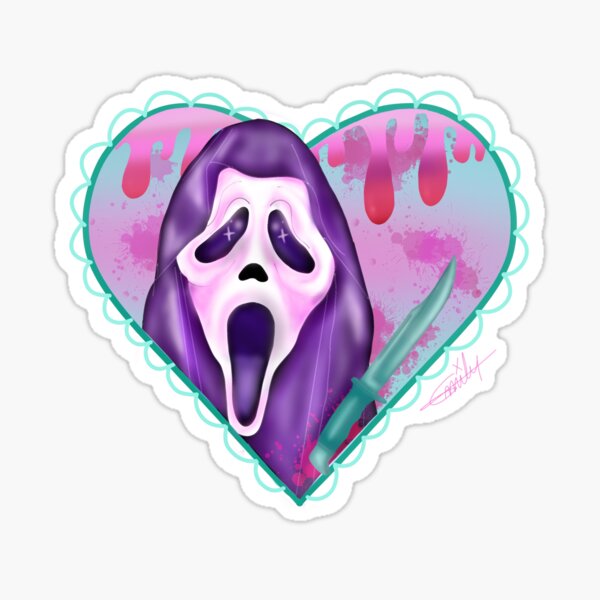 "Kawaii Ghostface " Sticker by CraftKrazie | Redbubble