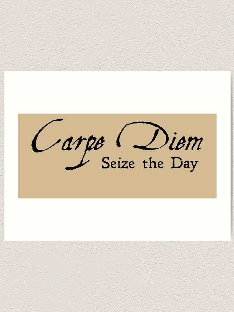 "Carpe Diem Seize the Day Latin Quote in Dark Academia Ink Lettering on ...