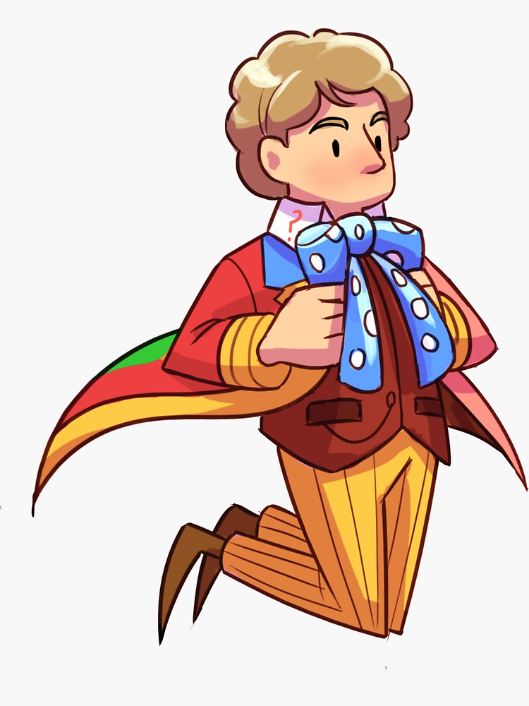 "Sixth Doctor" Sticker for Sale by georgiacooked | Redbubble