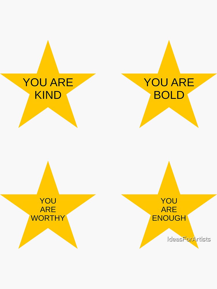 "Positive Affirmations Stars Sticker Pack " Sticker by IdeasForArtists ...