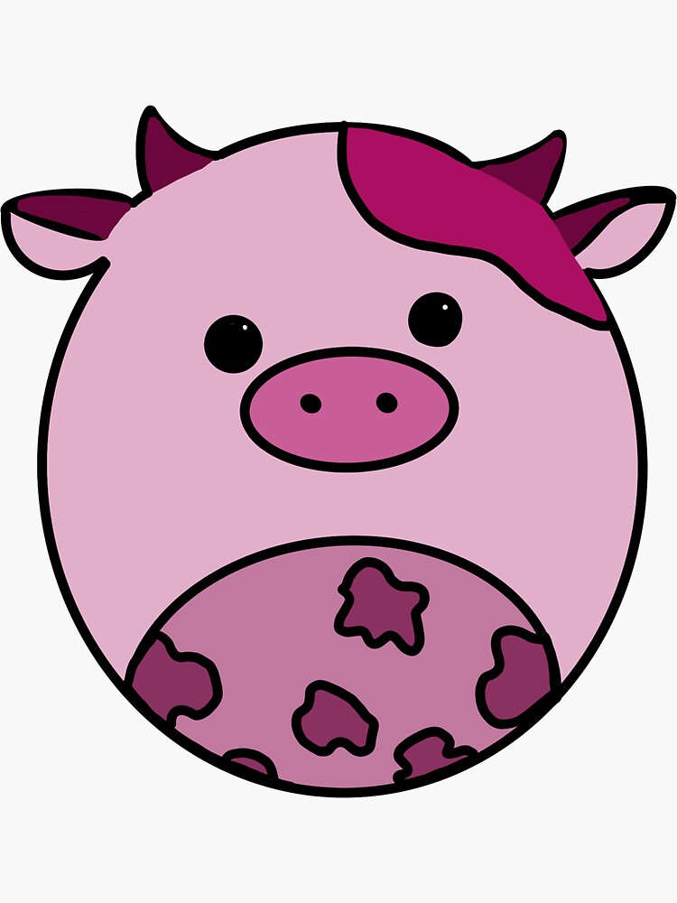 "Pink Squishmallow Cow" Sticker for Sale by makdaddyhutts | Redbubble