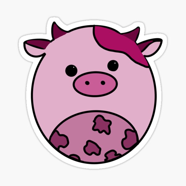 "Pink Squishmallow Cow" Sticker for Sale by makdaddyhutts | Redbubble