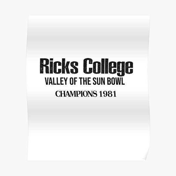 "funny Ricks College Champions 1981 Retro Graphic black" Poster for ...