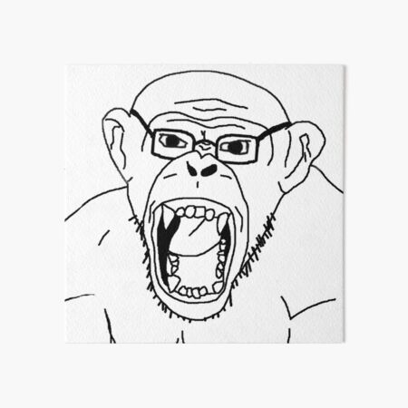 "Monkey soyjak rage face" Art Board Print by purplepinkdrgn | Redbubble