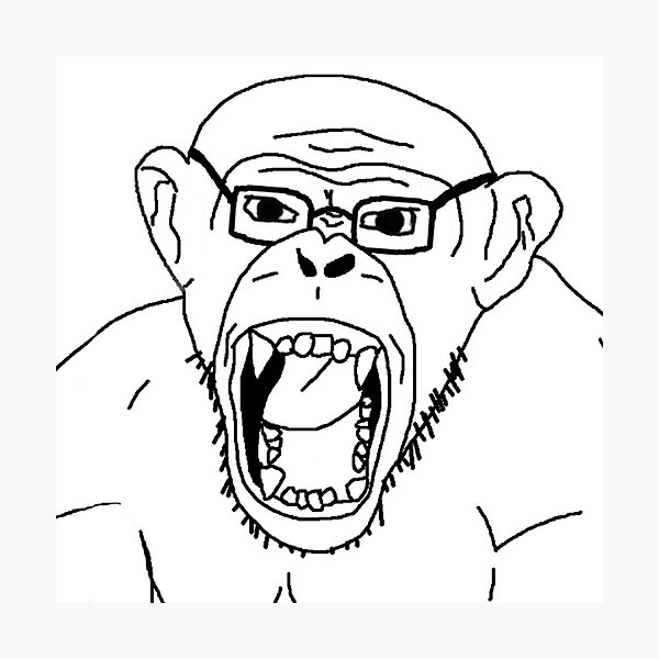 "Monkey soyjak rage face" Photographic Print for Sale by purplepinkdrgn ...