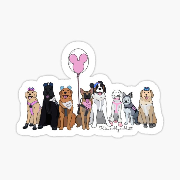 "Dosney Dogs" Sticker for Sale by kissmymutt | Redbubble