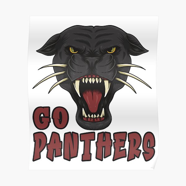 "Go Panthers Panther School mascot" Poster for Sale by CardboardCotton ...