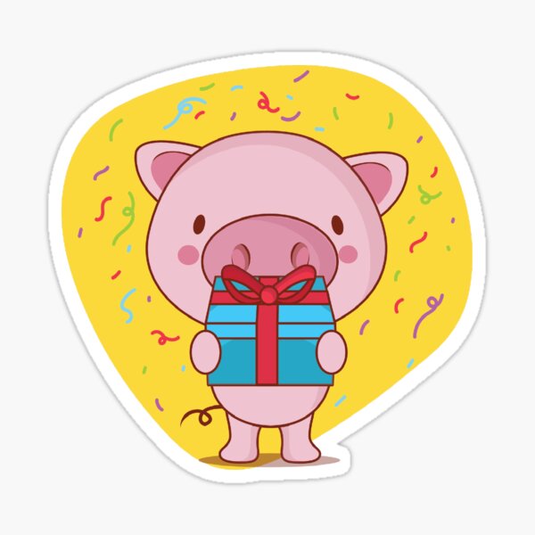 "Pig sticker" Sticker for Sale by Art-Corner | Redbubble