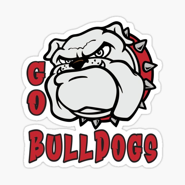 "Go Bulldogs Bulldog School mascot" Sticker for Sale by CardboardCotton ...
