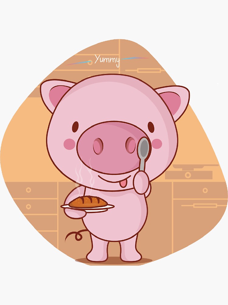 "Chef pig" Sticker by Art-Corner | Redbubble