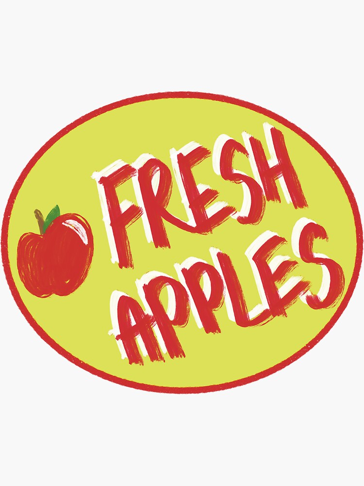 "Apple produce sticker" Sticker by Mia-Sole | Redbubble