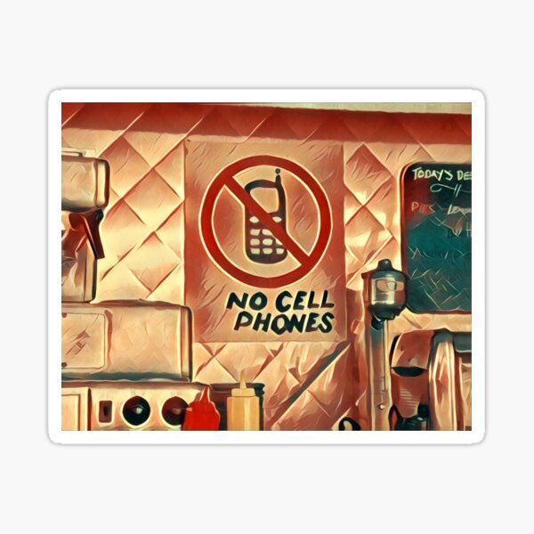 "No Cell Phones" Sticker by flevin | Redbubble