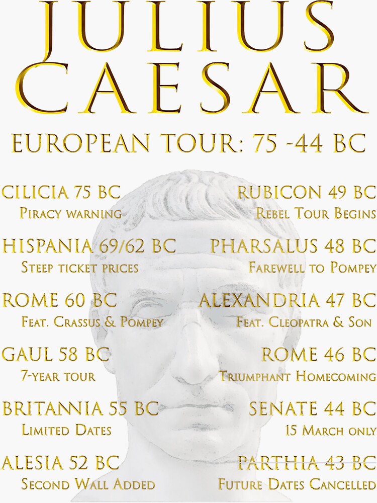 "Julius Caesar European Tour" Sticker by Tourismfsv | Redbubble