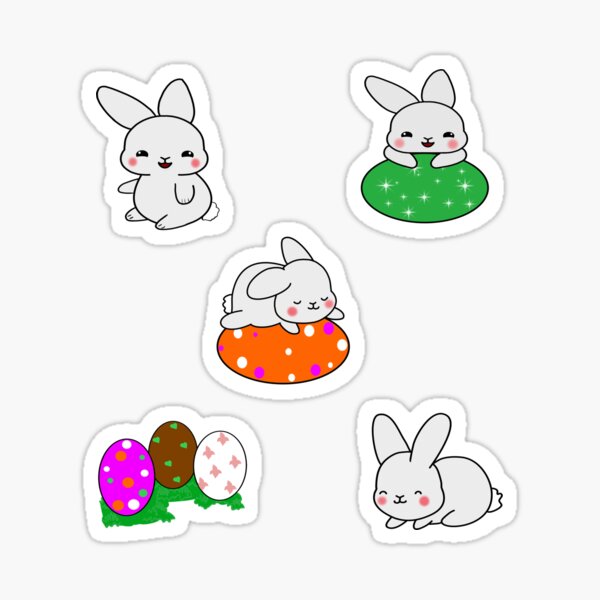"cute bunnies sticker pack" Sticker by FunyAndFriends | Redbubble