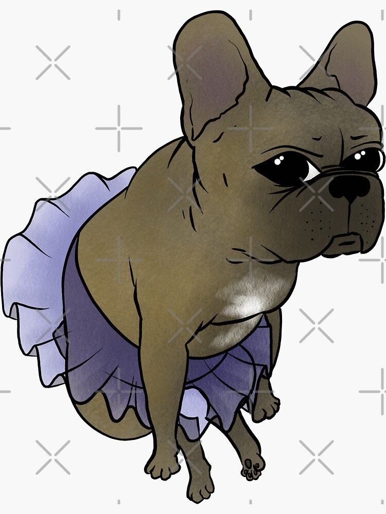 "Ballet French Bulldog" Sticker for Sale by Barbara Gibbings | Redbubble