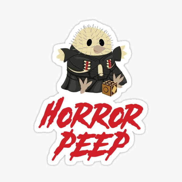 "Horror Peep Pinhead" Sticker by BruceKai | Redbubble