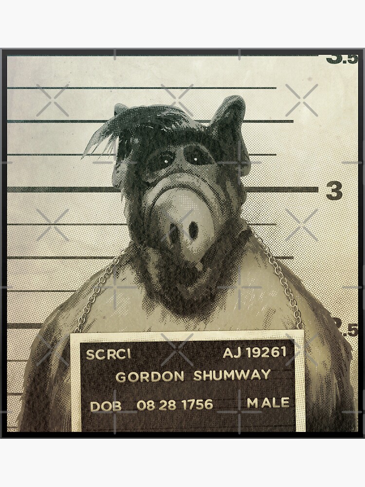 "Alf Mugshot" Art Print for Sale by MunkeeWear | Redbubble