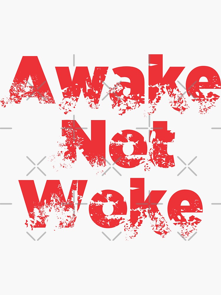 "Awake Not Woke Retro" Sticker by Ouryourterest | Redbubble