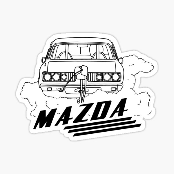 "Mazda RX3 Burnout Minimal Design" Sticker by dragphotos | Redbubble