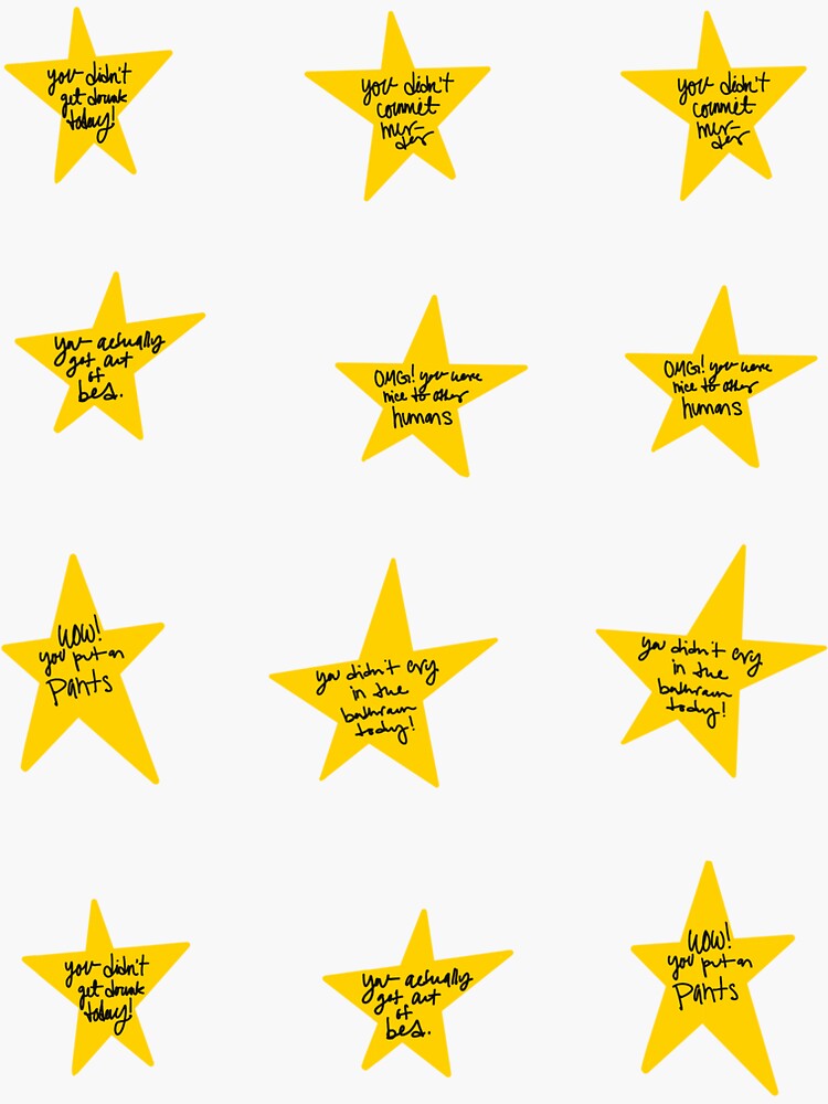 "adult good job stars" Sticker by pandawarrior9 | Redbubble