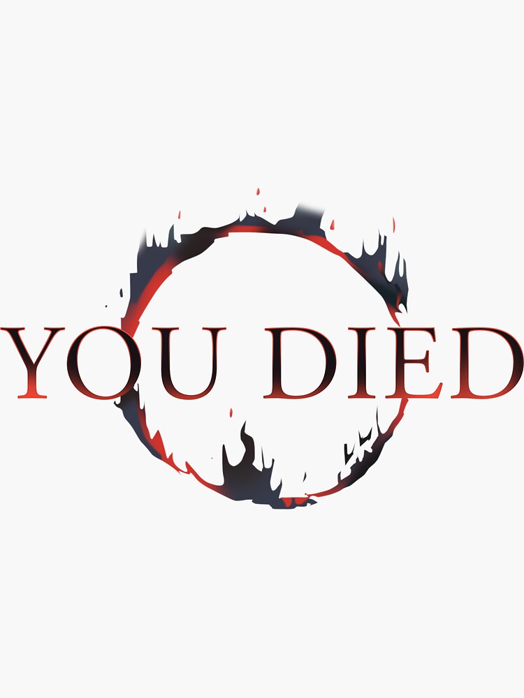 "Elden Ring You Died Flame" Sticker by LeelaLand | Redbubble
