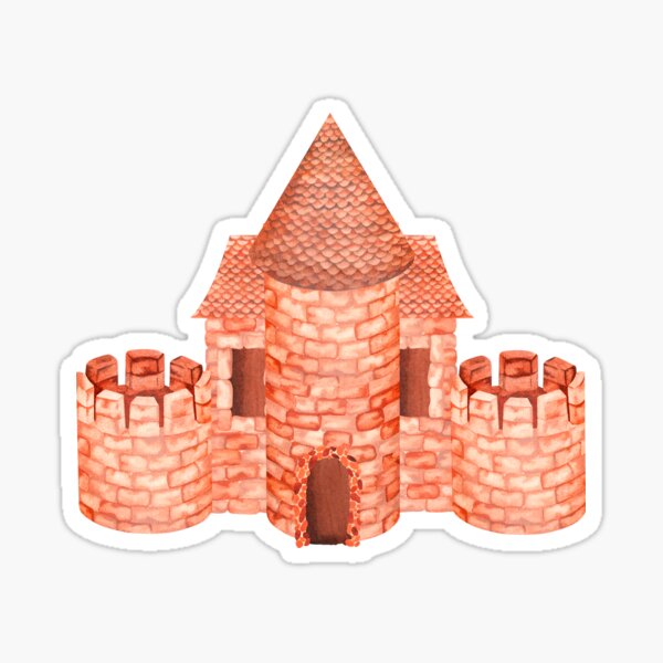"Medieval castle. Watercolor illustration." Sticker by Trilisti | Redbubble