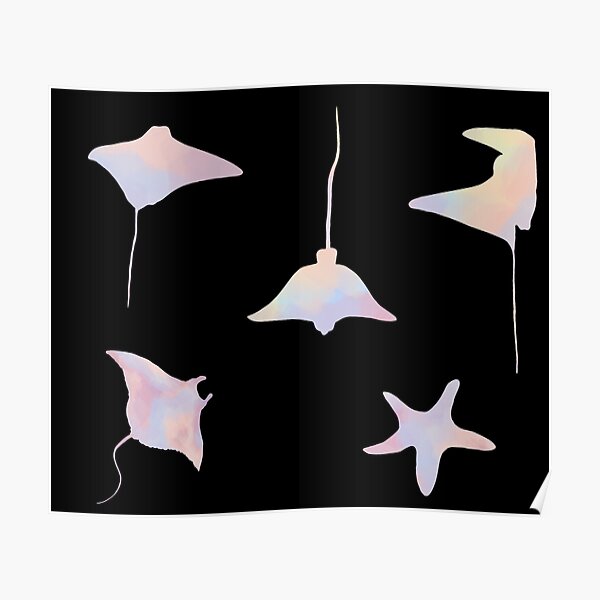"aesthetic pastel stingray, starfish sticker pack" Poster for Sale by ...