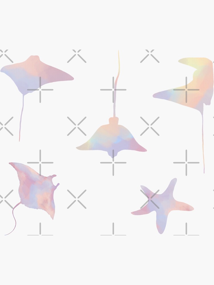 "aesthetic pastel stingray, starfish sticker pack" Sticker for Sale by ...
