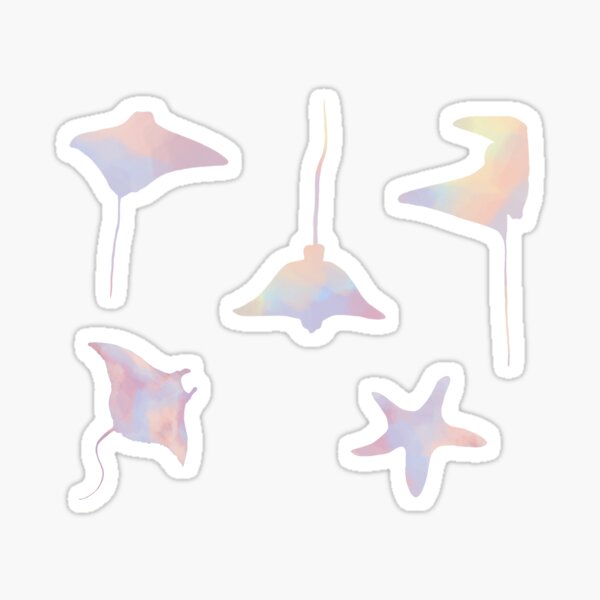"aesthetic pastel stingray, starfish sticker pack" Sticker for Sale by ...