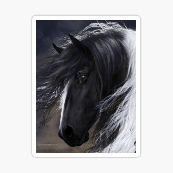 "Gypsy Vanner Portrait Classic " Sticker by romerosnheberwl | Redbubble