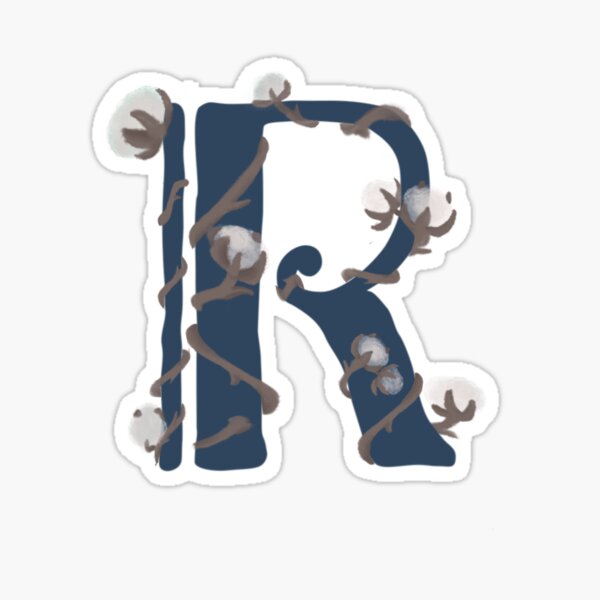 "Cotton monogram letter R" Sticker by Maelyn-Couch | Redbubble