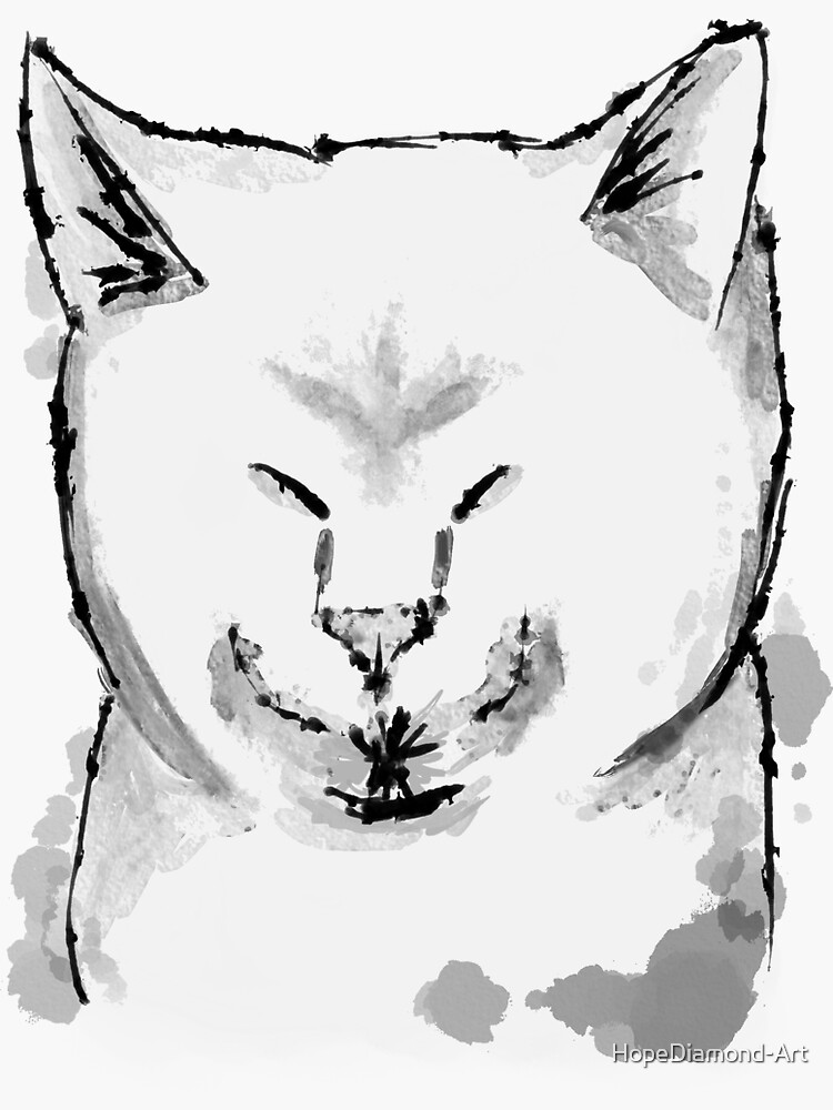 "Sour Cat Face " Sticker for Sale by HopeDiamond-Art | Redbubble