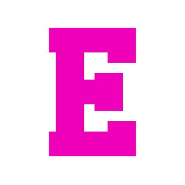 "Alphabet, Pink E, Sports letter E" Sticker for Sale by TheCultStuff ...