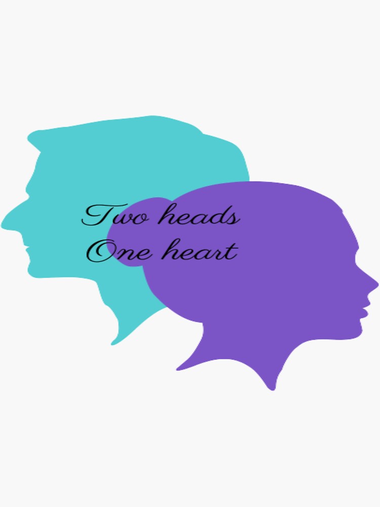 "Two heads One heart" Sticker by Urbanclassy | Redbubble