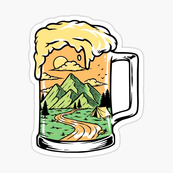 "Beer Mountain" Sticker for Sale by BRANDYCANDY | Redbubble