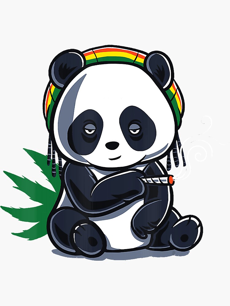 "Weed Smoking Panda 420 Marijuana Cannabis Stoner Kush" Sticker by ...