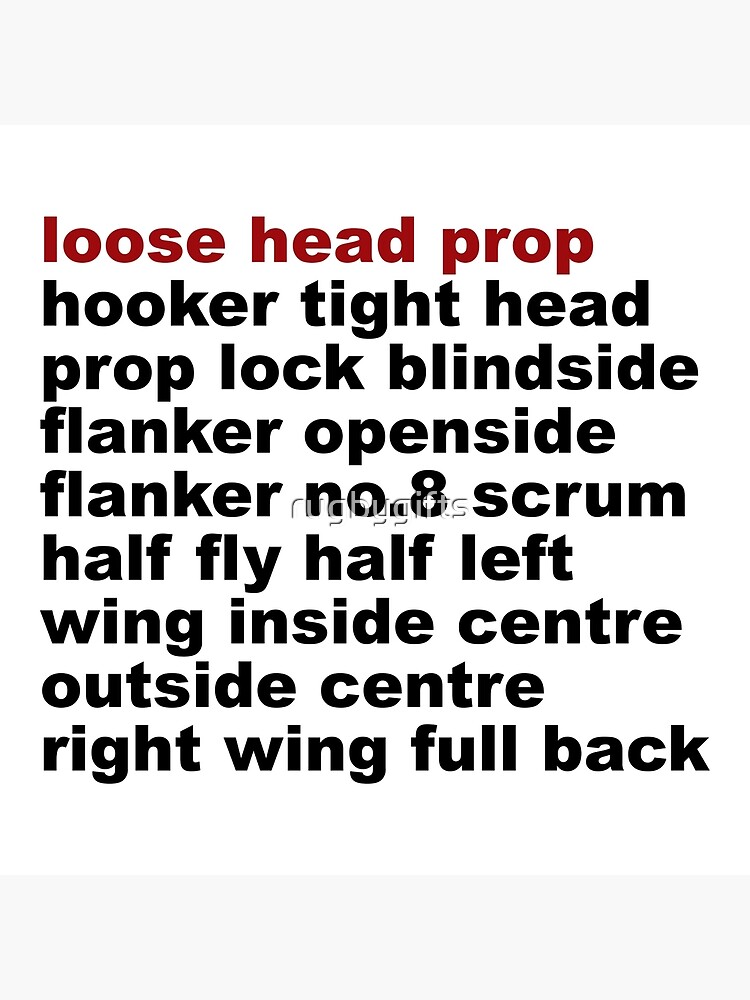 "Loose Head Prop" Poster by rugbygifts | Redbubble