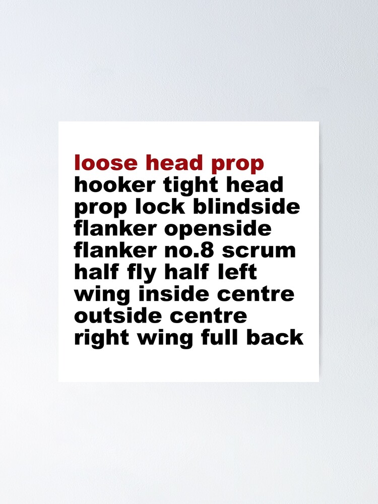 "Loose Head Prop" Poster by rugbygifts | Redbubble